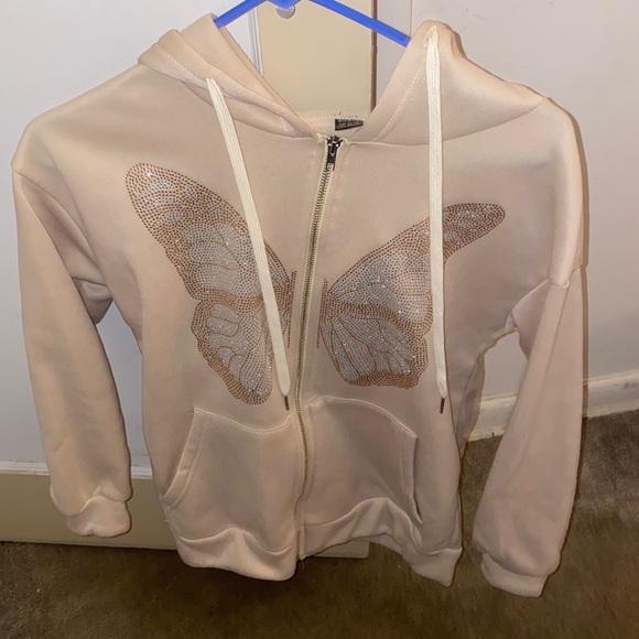 SHEIN | Jackets & Coats | Rhinestone Butterfly Jacket | Poshmark